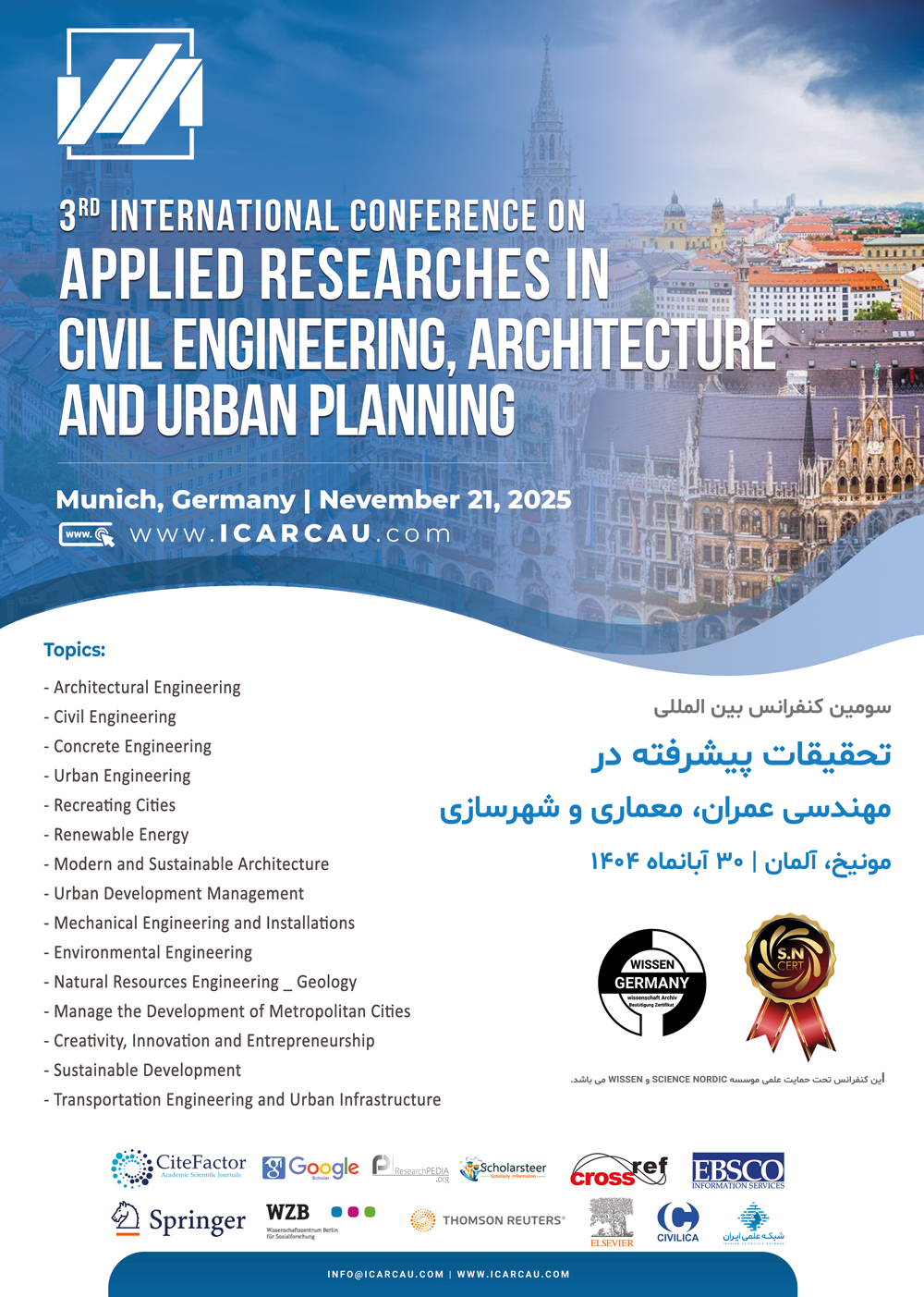 Third International Conference on applied researches in civil ...